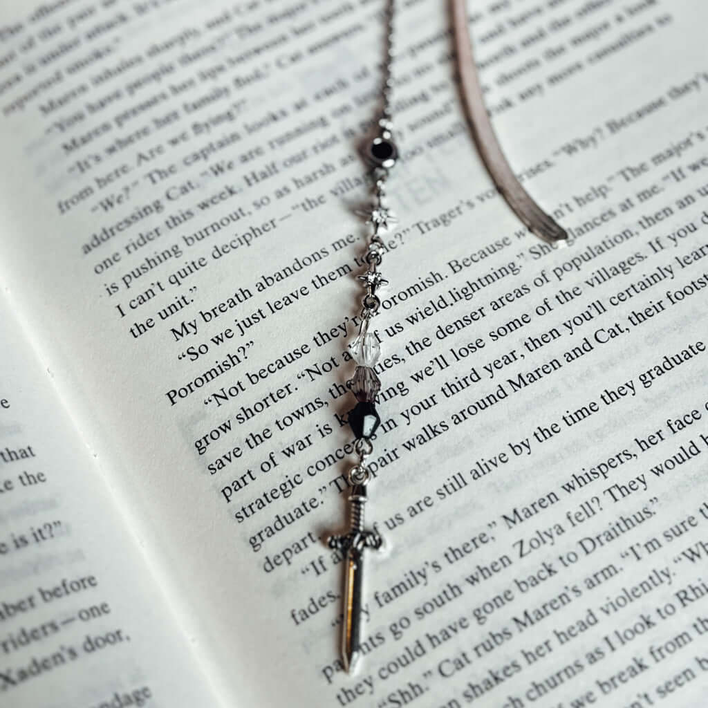 Dagger Metal Bookmark Charm - Fantasy Beaded Gift for Book Lovers ...