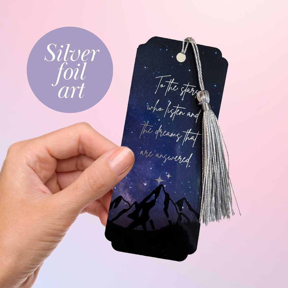 Quicksilver Foiled Bookmark with Tassel - Handmade